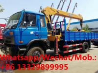 China Dongfeng 153 4*2 LHD 8tons telescopic crane boom mounted on truck for sale, Customized CLW 8tons cargo truck with crane for sale