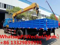 China Dongfeng 153 4*2 LHD 8tons telescopic crane boom mounted on truck for sale, Customized CLW 8tons cargo truck with crane for sale