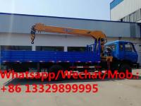 China Dongfeng 153 4*2 LHD 8tons telescopic crane boom mounted on truck for sale, Customized CLW 8tons cargo truck with crane for sale