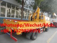 China HOT SALE! JMC 156hp diesel 2tons telescopic crane boom mounted on truck for sale, JMC double cabs truck with crane for sale