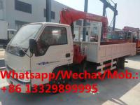 China HOT SALE! JMC single row 116hp diesel 2tons telescopic crane boom mounted on truck,competitive price truck with crane for sale