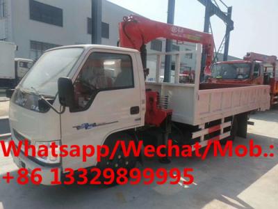 China HOT SALE! JMC single row 116hp diesel 2tons telescopic crane boom mounted on truck,competitive price truck with crane for sale