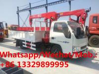 China HOT SALE! JMC single row 116hp diesel 2tons telescopic crane boom mounted on truck,competitive price truck with crane for sale