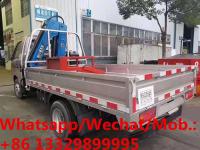 China Customized BEIQI HEIBAO gasoline engine 2tons knuckle crane boom mounted on truck for sale, folded truck with crane for sale