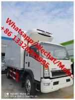 China SINO TRUK HOWO 4*2 6 wheels light duty right hand drive howo refrigerated truck for sale, best price cold van truck, for sale