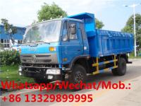 China good quality and best price 6 wheels 8t garbage dumper truck with hydraulic cover for sale, dongfeng 170hp dump tipper for sale