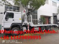 China HOT SALE! SINO TRUK HOWO 6*4 RHD 14T flatbed truck with knuckle crane boom, folded crane boom mounted on truck for sale for sale