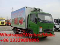 China Cheap price sinotruk howo -5 degree refrigeration unit cooling car with 3ton vegetables transport refrigerated vehicle for sale