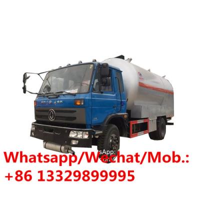 China 15m3 propane tanker liquified petroleum bobtail gas dongfeng lpg truck bobtail to fill cars, lpg ags refilling truck for sale
