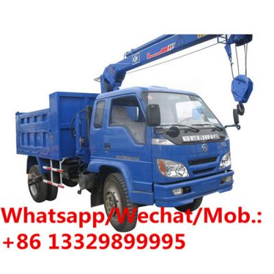 China Foton 5ton dump truck with crane Tipper truck mounted 2t crane for sale! Best price forland dump tipper truck with crane for sale