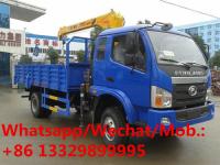China high quality Forland mini 2tons telescopic crane boom mounted on cargo truck for sale, mobile truck with crane for sale