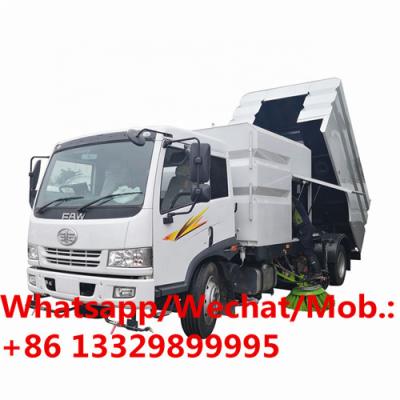 China Customzied FAW RHD road cleaning sweeper truck for sale, HOT SALE! cheaper price street sweeping and washing vehicle for sale