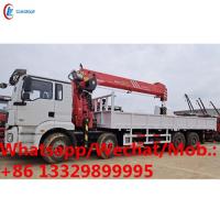 China customized SHACMAN 10t cargo truck with telescopic crane boom for sale, Cheaper price 10T telescopic truck mounted crane for sale