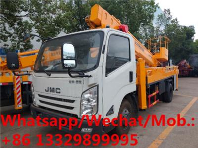 China new JMC brand diesel 20m telescopic aerial working platform truck for sale, cheaper hydraulic overhead working truck for sale