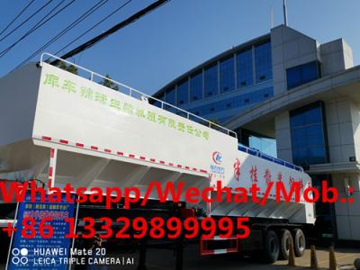 China customized factory sale best price 55cbm bulk feed container semitrailer for sale, farm feed pellet trailer for sale for sale