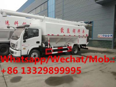 China new best price YUEJIN 130hp diesel 12cbm 5-6tons bulk feed transported vehicle, farm-oriented feed pellet tanker truck for sale