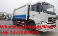 China Dongfeng tianlong 6*4 210hp diesel 16cbm-20cbm garbage compactor truck, cheaper price bigger refuse garbage truck for sale