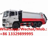 China Dongfeng tianlong 6*4 210hp diesel 16cbm-20cbm garbage compactor truck, cheaper price bigger refuse garbage truck for sale