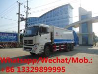 China Dongfeng tianlong 6*4 210hp diesel 16cbm-20cbm garbage compactor truck, cheaper price bigger refuse garbage truck for sale