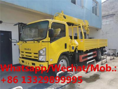 China brand new Japan ISUZU  truck mounted 5 ton auger crane for telegraph pole drilling for sale, cargo truck with crane for sale