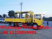 China brand new Japan ISUZU  truck mounted 5 ton auger crane for telegraph pole drilling for sale, cargo truck with crane for sale