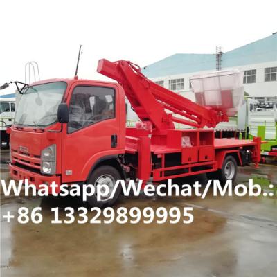 China HOT SALE! ISUZU brand 14m telescopic aerial working platform truck, Best price ISUZU overhead working truck for sale for sale