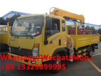 China SINO TRUK WANGPAI brand 5tons Truck mounted crane with Auger for sale, HOT SALE! best price cargo truck with crane for sale