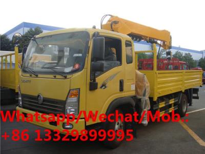 China SINO TRUK WANGPAI brand 5tons Truck mounted crane with Auger for sale, HOT SALE! best price cargo truck with crane for sale