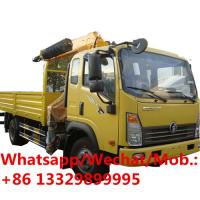 China SINO TRUK WANGPAI brand 5tons Truck mounted crane with Auger for sale, HOT SALE! best price cargo truck with crane for sale