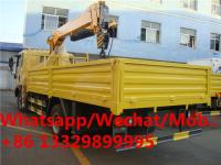 China SINO TRUK WANGPAI brand 5tons Truck mounted crane with Auger for sale, HOT SALE! best price cargo truck with crane for sale
