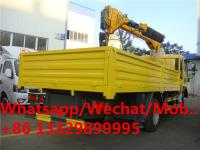 China SINO TRUK WANGPAI brand 5tons Truck mounted crane with Auger for sale, HOT SALE! best price cargo truck with crane for sale