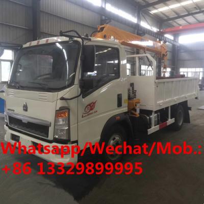 China good price China made SINO TRUK HOWO 2T truck with crane for sale, HOT SALE! HOWO diesel crane mounted on cargo truck for sale
