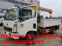 China good price China made SINO TRUK HOWO 2T truck with crane for sale, HOT SALE! HOWO diesel crane mounted on cargo truck for sale