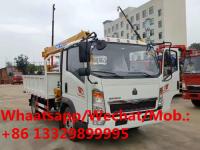 China good price China made SINO TRUK HOWO 2T truck with crane for sale, HOT SALE! HOWO diesel crane mounted on cargo truck for sale