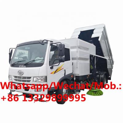 China FAW brand RHD diesel road sweeeping vehicle for sale, Factory sale good price street sweeper vehicle for sale