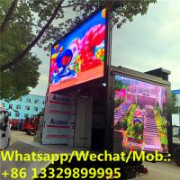 China High quality customized Mobile LED advertising screen for sale, 3 sides full color Mobile LED screen mounted on truck for sale