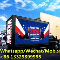 China High quality customized Mobile LED advertising screen for sale, 3 sides full color Mobile LED screen mounted on truck for sale