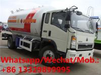 China Best price china mini 2.5 metric tonnes howo lpg gas distribution tanker truck 5000 liter for sale, lpg gas tanker truck for sale