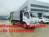 China ISUZU LHD 5cbm 120hp diesel Euro 6 garbage compactor truck for sale, good price ISUZU 3-4tons compacted garbage truck for sale