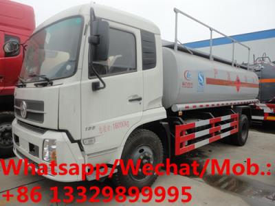 China cheaper Dongfeng tianjin 190hp diesel 15cbm mobile oil tanker transported vehicle for sale, bulk diesel gasoline truck for sale