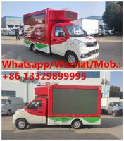China FOTON xiangling V1 single cab gasoline Mobile LED advertising truck for sale, best price mobile LED screen vehicle for sale