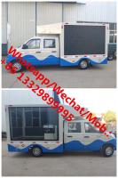 China FOTON double cabs gasoline engine mobile LED advertising truck for sale, Best price FOTON outdoor LED screen vehicle for sale