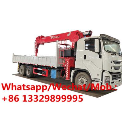 China HOT SALE! ISUZU 380hp diesel 12tons telescopic crane mounted on cargo truck, Best price ISUZU cargo truck with crane for sale
