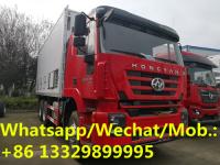 China Best price GENLVON HONGYAN day old chick truck with tail plate for sale, HOT SALE! hongyan 6*4 LHD livestock van truck for sale