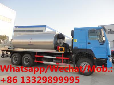 China SINO TRUK HOWO 6*4 LHD 336hp 16cbm diesel asphalt tanker truck for sale, customized HOWO 14tons bitumen spreading tanker for sale