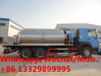 China SINO TRUK HOWO 6*4 LHD 336hp 16cbm diesel asphalt tanker truck for sale, customized HOWO 14tons bitumen spreading tanker for sale