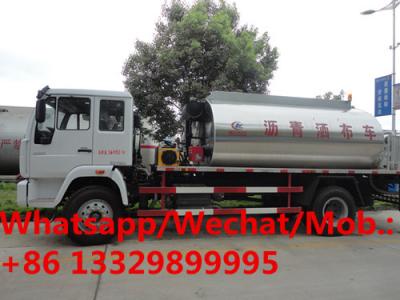 China Customized SINO TRUK HOWO 4*2 RHD 8T intelligent type asphalt tanker vehicle for sale, 10CBM bitumen spreading truck for sale