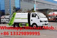 China HOT SALE!  mini 3.5cbm Dongfeng 95hp diesel compacted garbage truck for Underground garage, rear loader garbage truck for sale