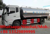 China Customized Dongfeng RHD 10,000Liters stainless steel foodgrade milk tanker truck for sale, Liquid food tanker vehicle for sale