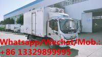 China FOTON AOLING 131hp diesel Euro 6 refrigerated truck for sale, Frozen van truck for transported frozen meats and fish for sale